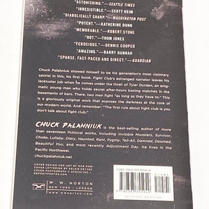 Fight Club & Invisible Monsters by Chuck Palahniuk Vintage Paperback Book Lot of 2 Very Good ...