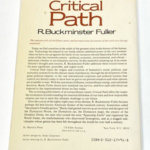Critical Path - R Buckminster Fuller - Vintage Paperback Book - Pre ...