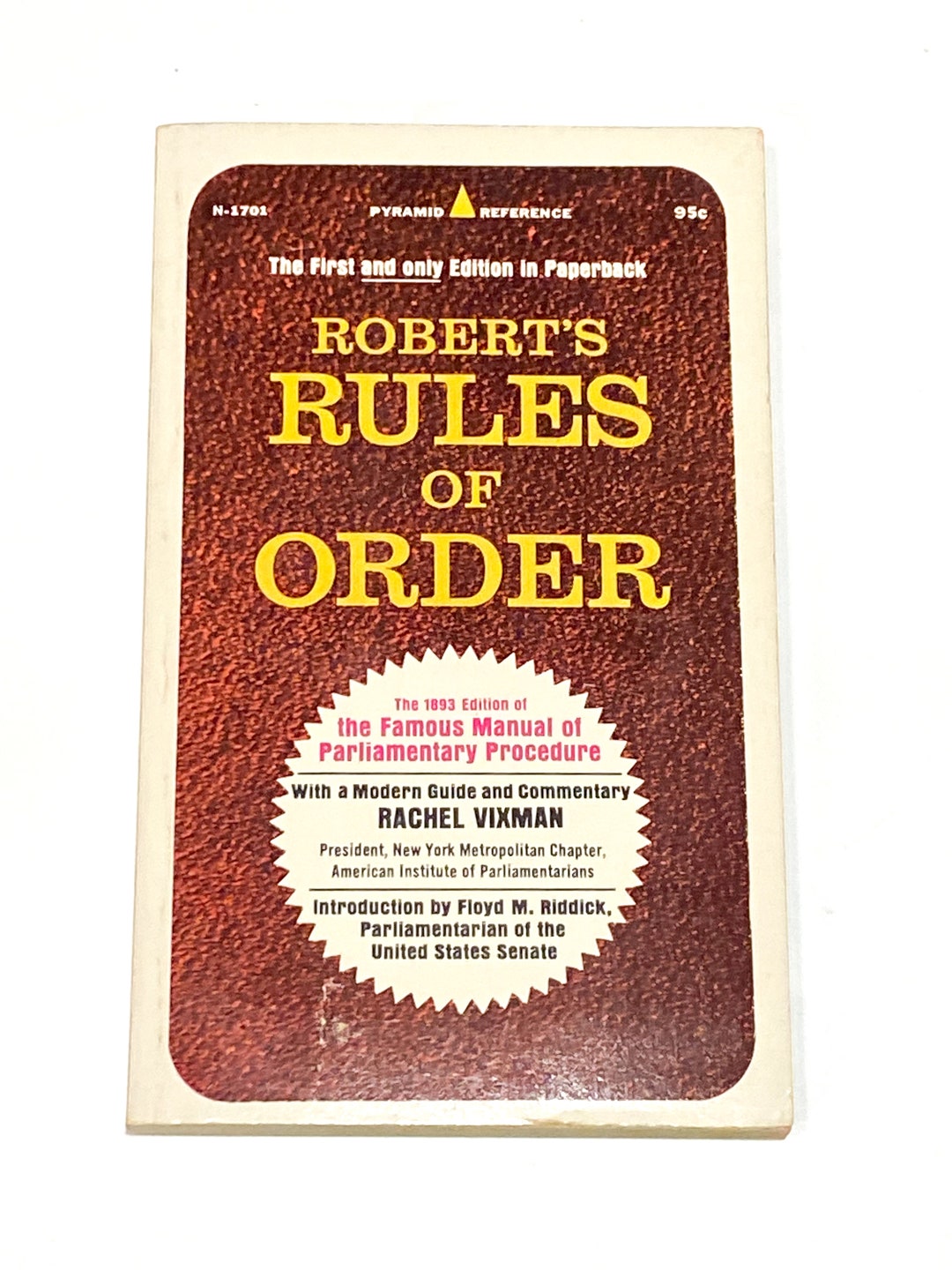 Robert's Rules of Order Motions Rules Procedures Paperback Book ...