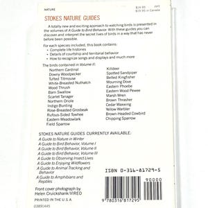 Guide to Bird Behavior - Stokes Nature Guide - Vol II - Bird Reference Book - Vintage Paperback ...