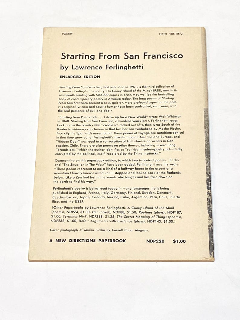 Lawrence Ferlinghetti - Starting From San Francisco - Poem Book of ...