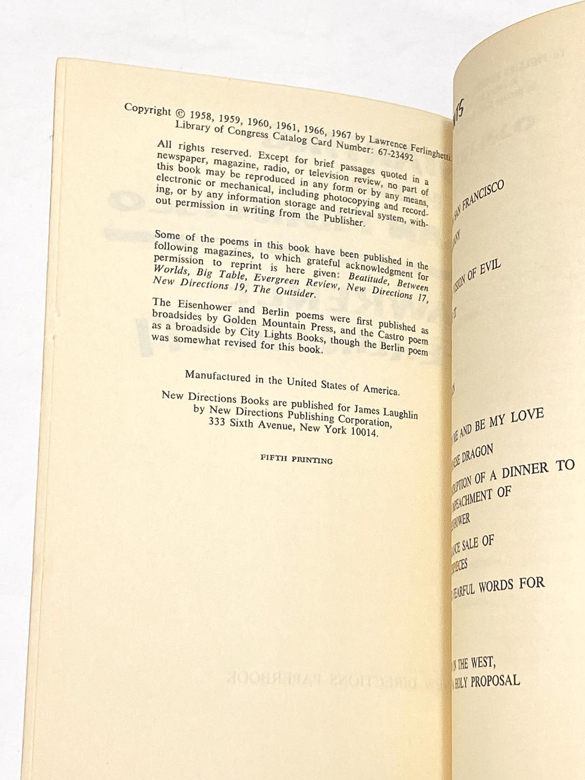 Lawrence Ferlinghetti - Starting From San Francisco - Poem Book of ...