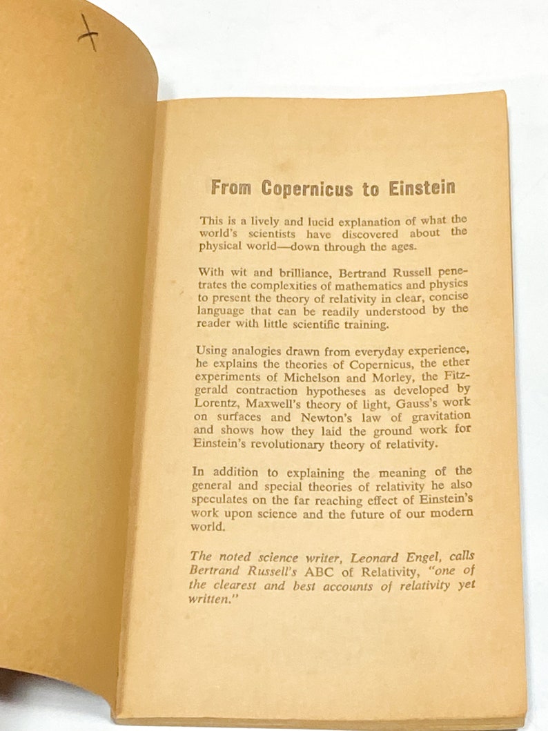 The ABC of Relativity Bertrand Russell Vintage Science - Etsy