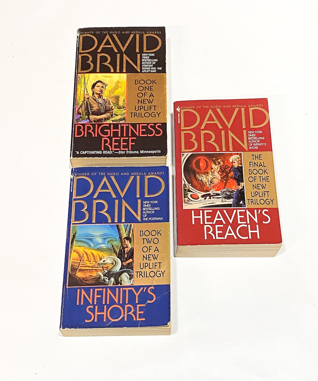 Uplift Trilogy David Brin Brightness Reef Heaven Reach Infinity Shore ...