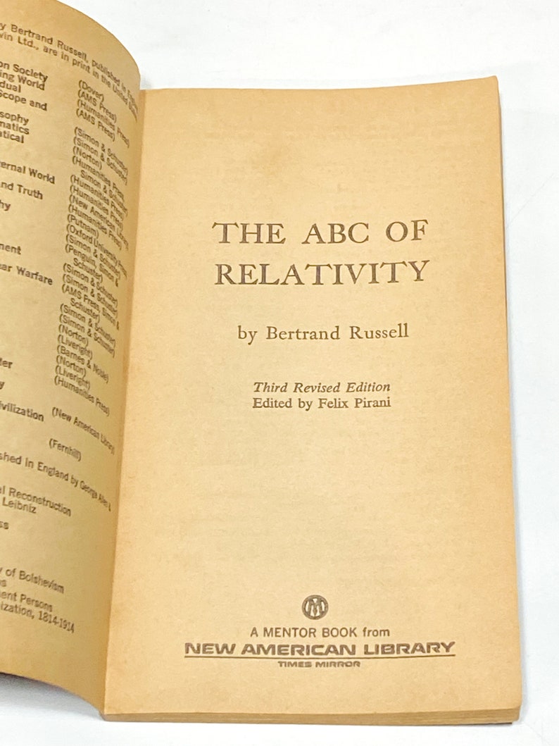 The ABC of Relativity Bertrand Russell Vintage Science - Etsy