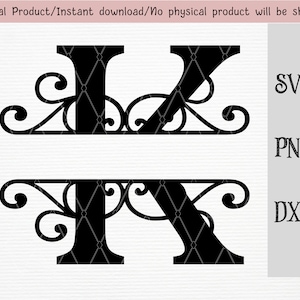 Split Capital Letter Monogram SVG/DXF/PNG Files/split Captital Letter K ...