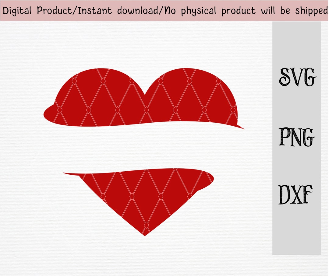 Split Heart Svg/png/dxf Files/for Cricut/silhouette Machine/cut File ...