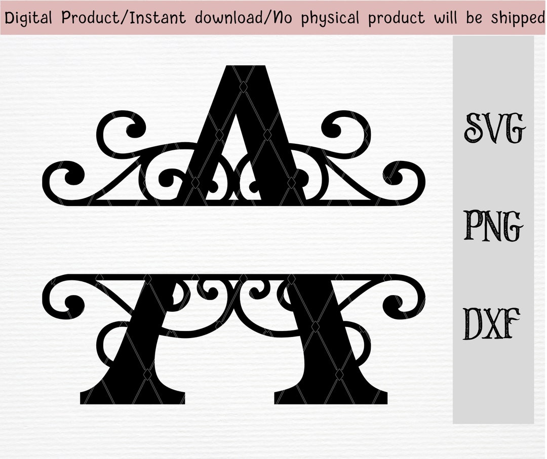 Split Capital Letter Monogram SVG/DXF/PNG Files/split Captital Letter A ...