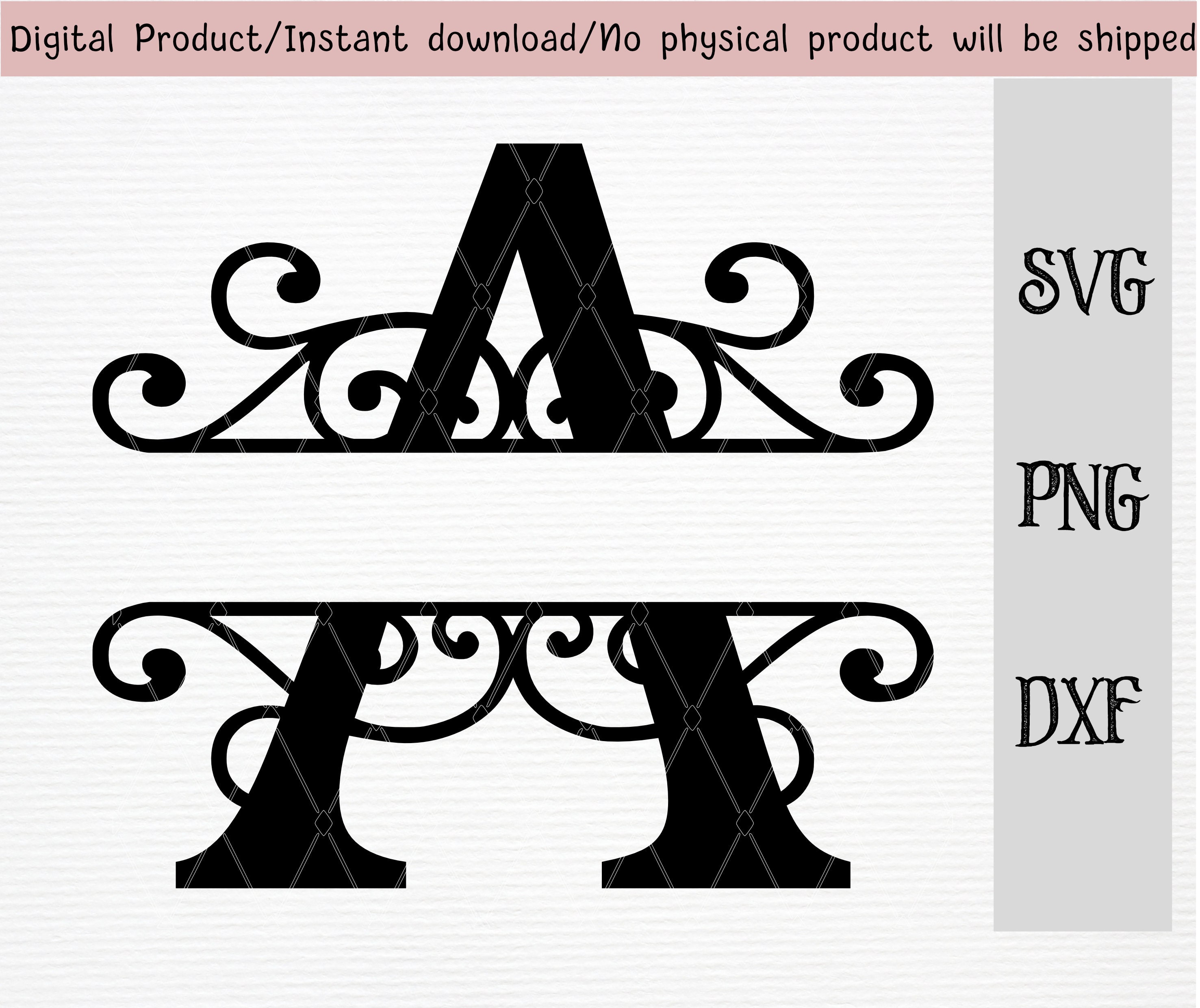 Split Capital Letter Monogram SVG/DXF/PNG Files/split Captital Letter A ...