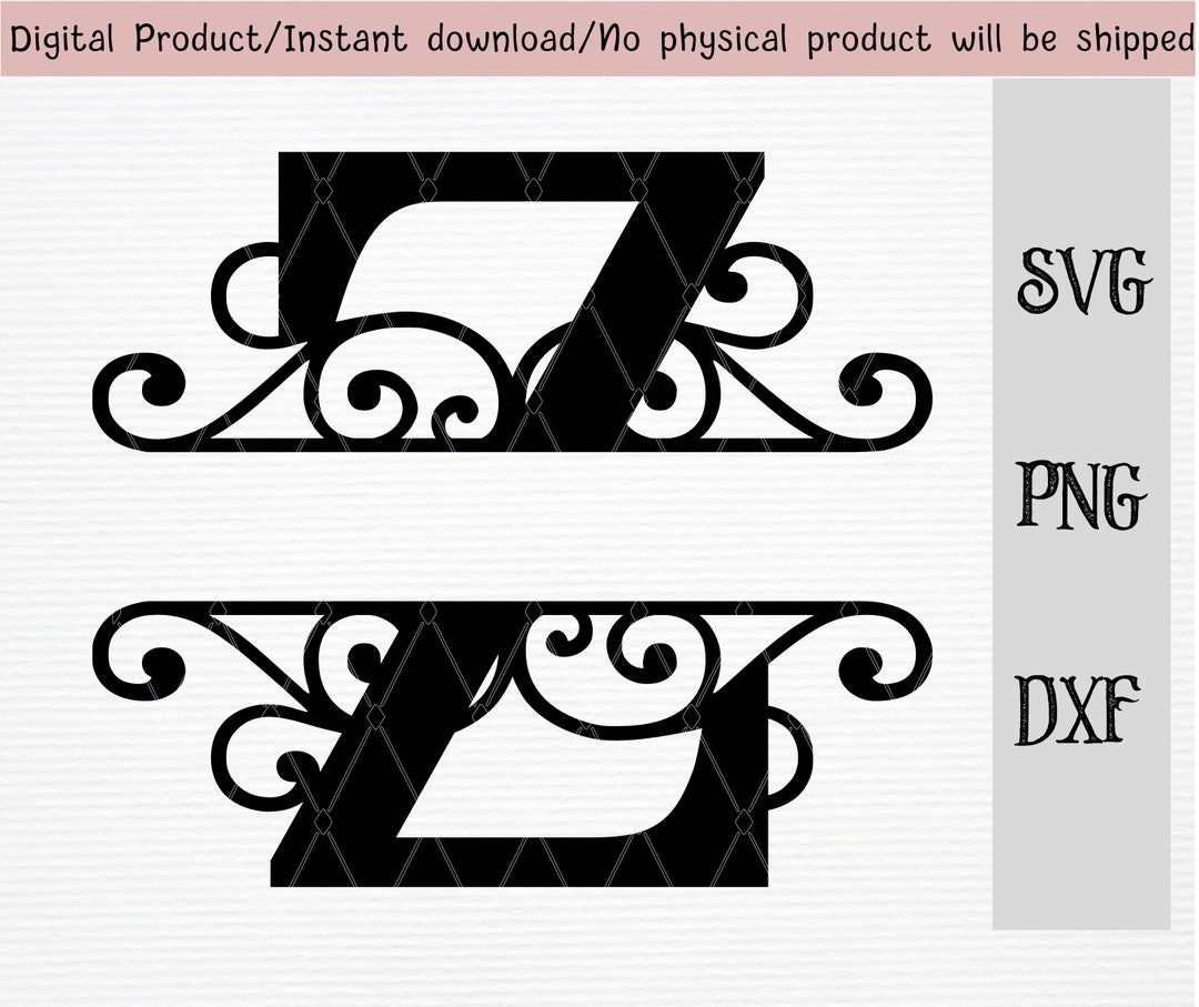 Split Capital Letter Monogram SVG/DXF/PNG Files/split Captital Letter Z ...