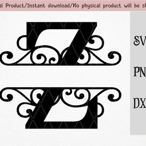 Split Capital Letter Monogram SVG/DXF/PNG Files/split Captital Letter Z ...