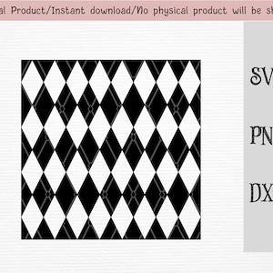 Black and White Diamond Pattern SVG/DXF/PNG Files/ Seamless Pattern Svg ...