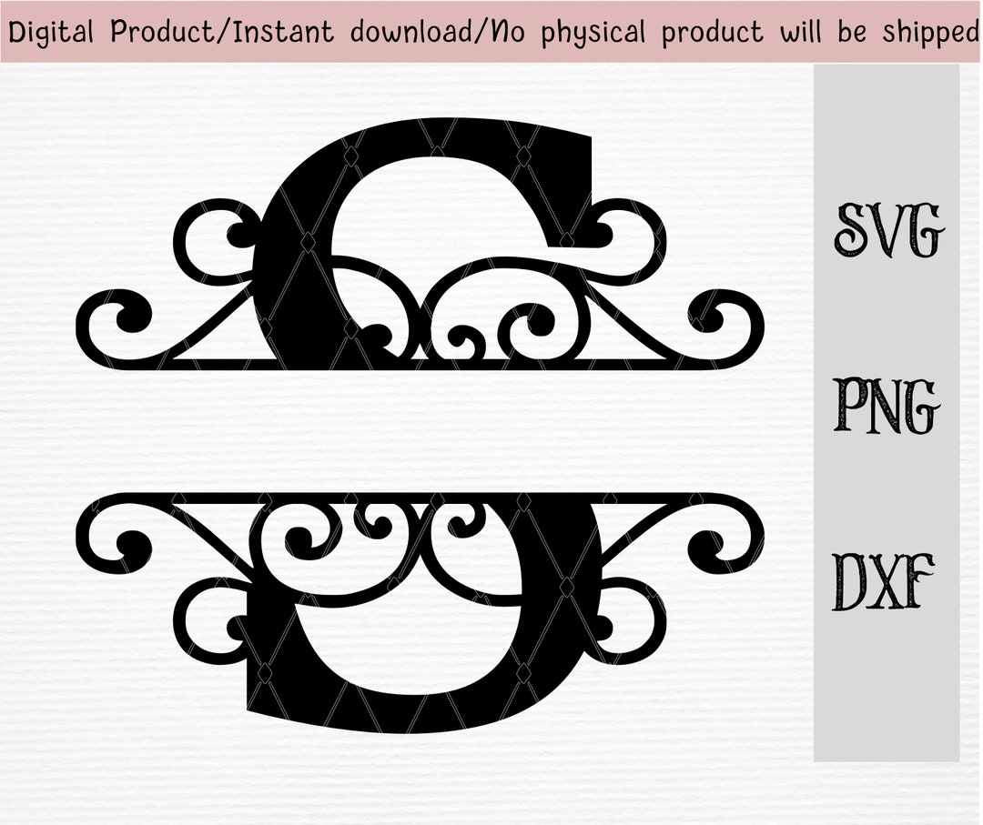 Split Capital Letter Monogram SVG/DXF/PNG Files/split Captital Letter S ...