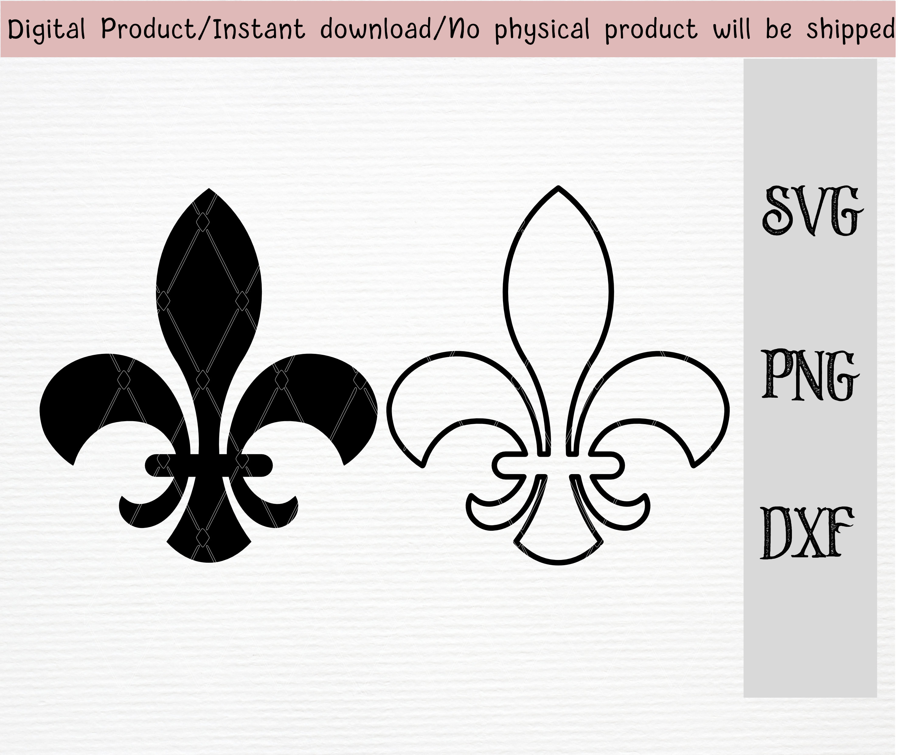 Fleur De Lis Solid and Line Drawing SVG/DXF/PNG - Etsy Australia