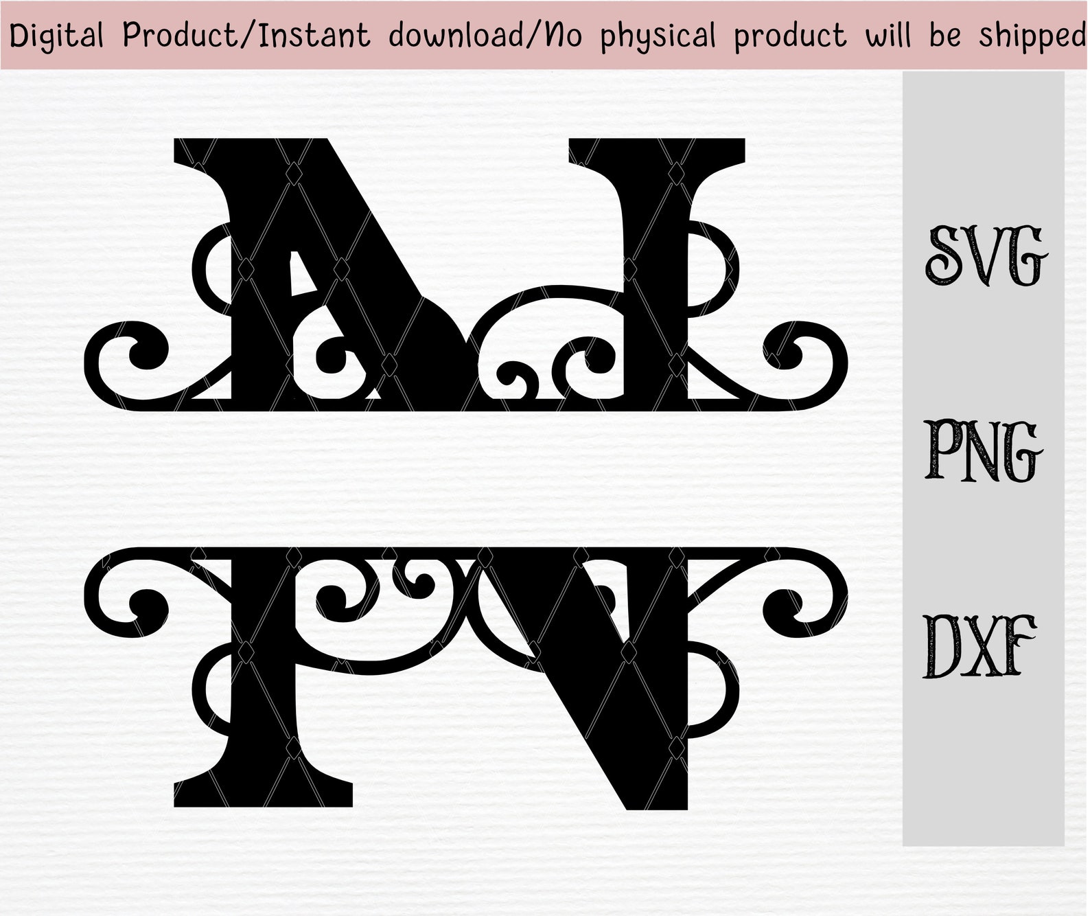 Split Capital Letter Monogram SVG/DXF/PNG Files/split Captital - Etsy