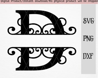 Split Capital Letter Monogram SVG/DXF/PNG Files/split Captital Letter C ...