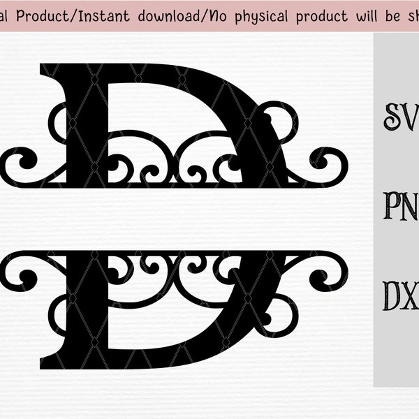 B Split Letter Monogram - Etsy