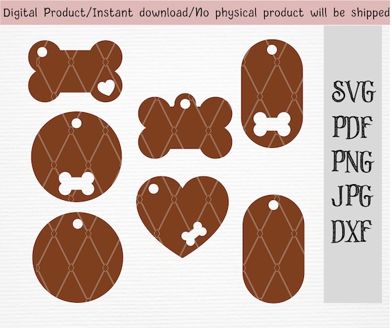 Dog Tag Template Bundle/laser Cut File/dog ID - Etsy