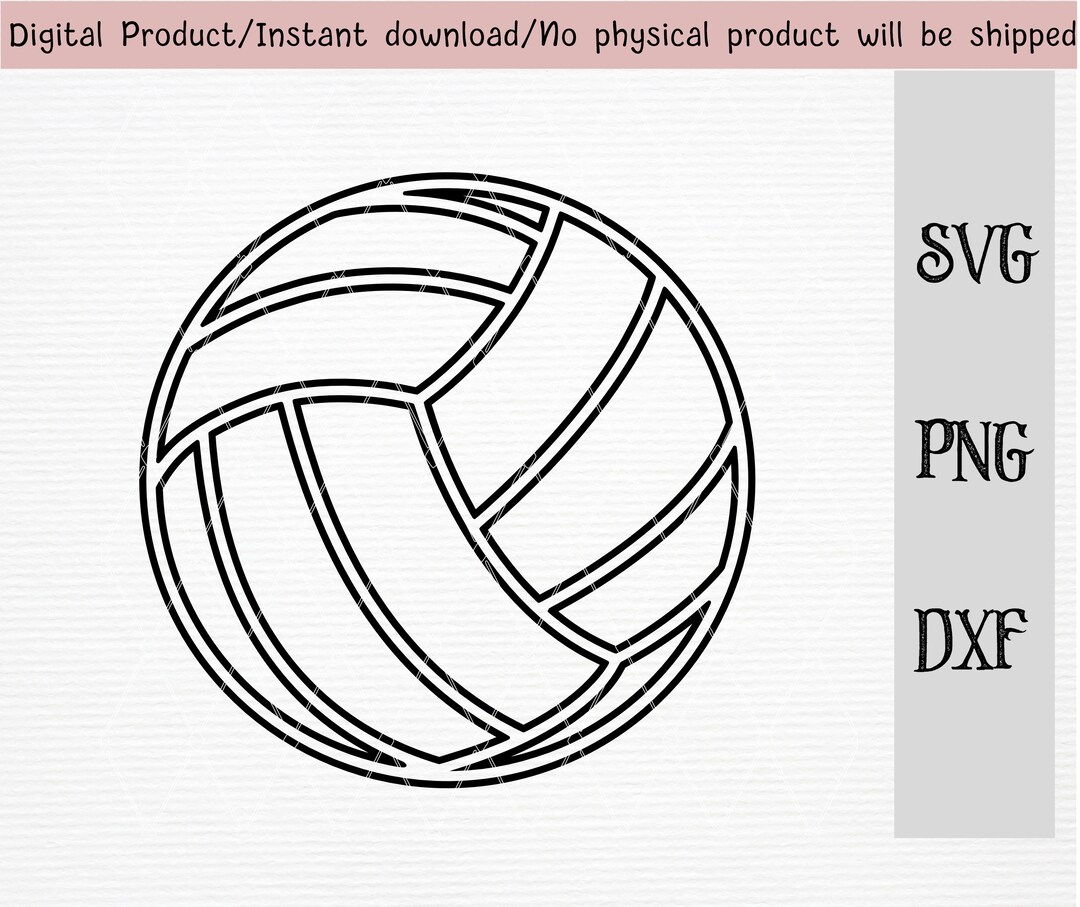 Double Outline Volleyball SVG/PNG/DXF Files/ for Cricut/silhouette ...
