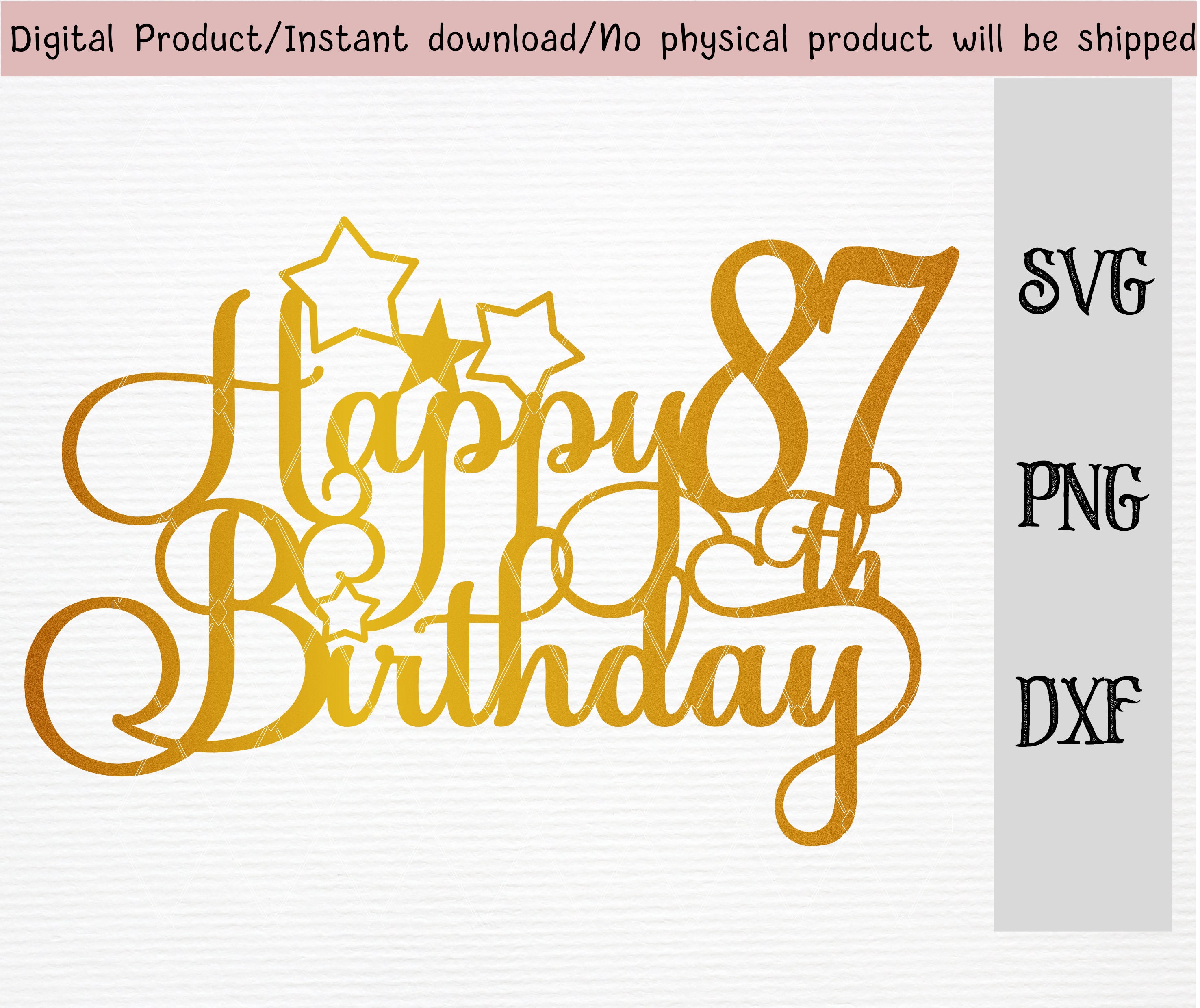 Happy 87th Birthday Cake Topper/birthday Cake Decoration - Etsy Australia