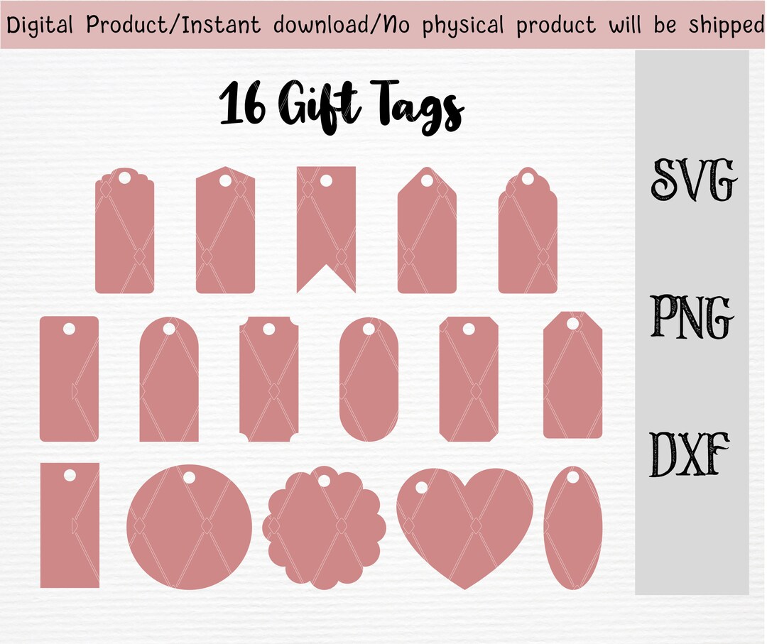 Gift Tags Bundle/label Svg/outline/silhouette Cricut File/template ...