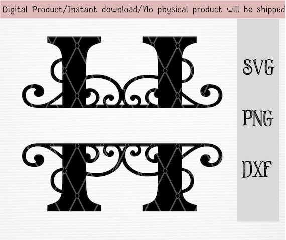 Split Capital Letter Monogram SVG/DXF/PNG Files/split Captital - Etsy