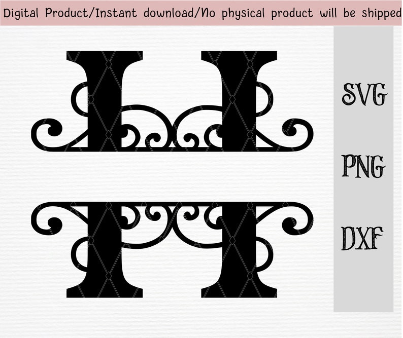 Split Capital Letter Monogram SVG/DXF/PNG Files/split Captital - Etsy