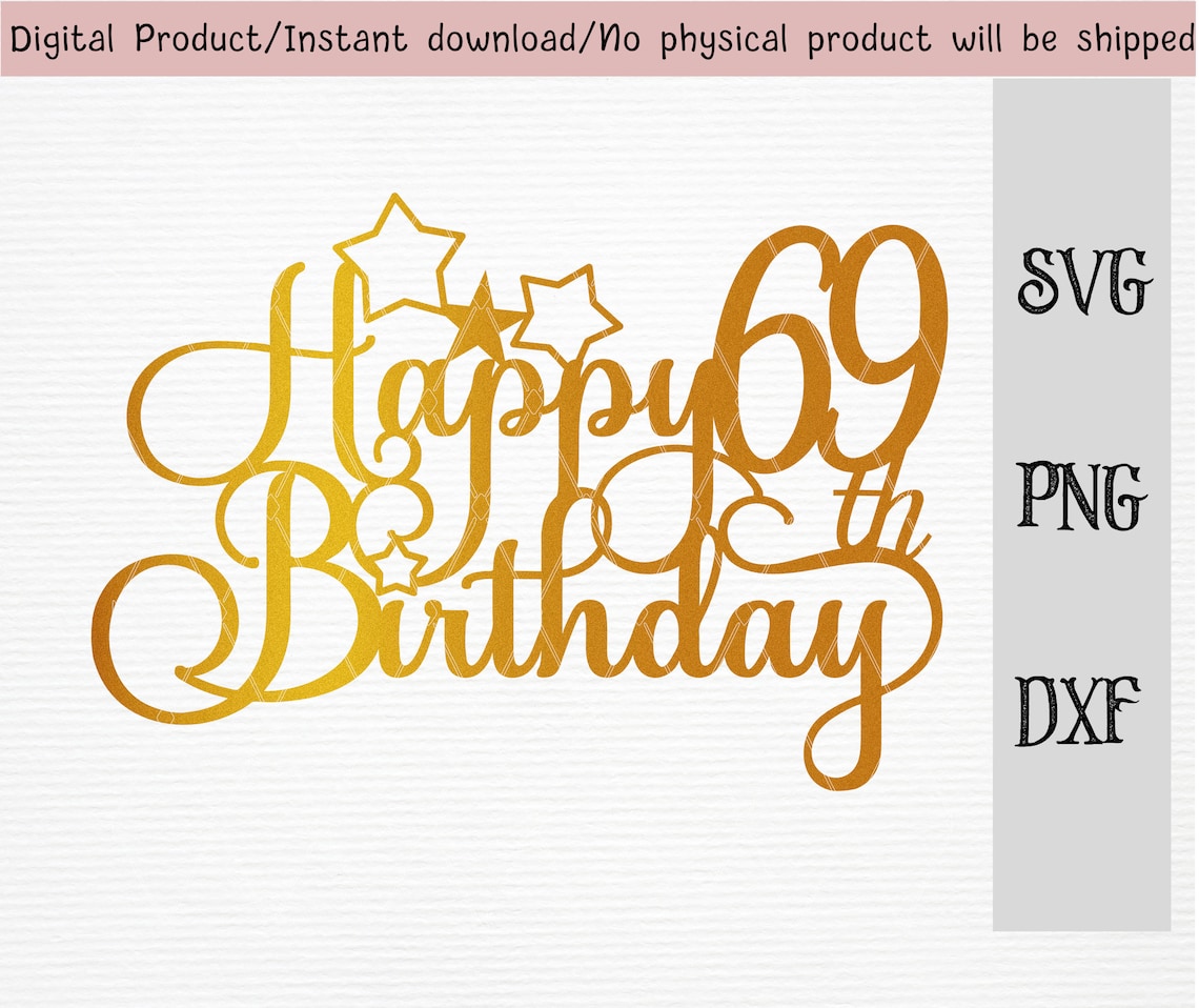 Happy 69th Birthday Cake Topper/birthday Cake Decoration - Etsy Australia