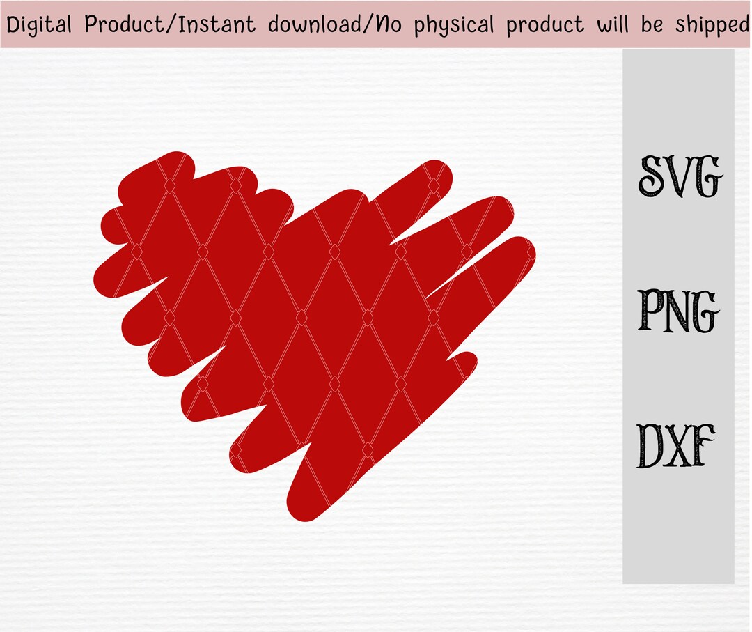 Hand-drawn Heart Solid Red/svg/png/dxf Files/for Cricut/silhouette ...