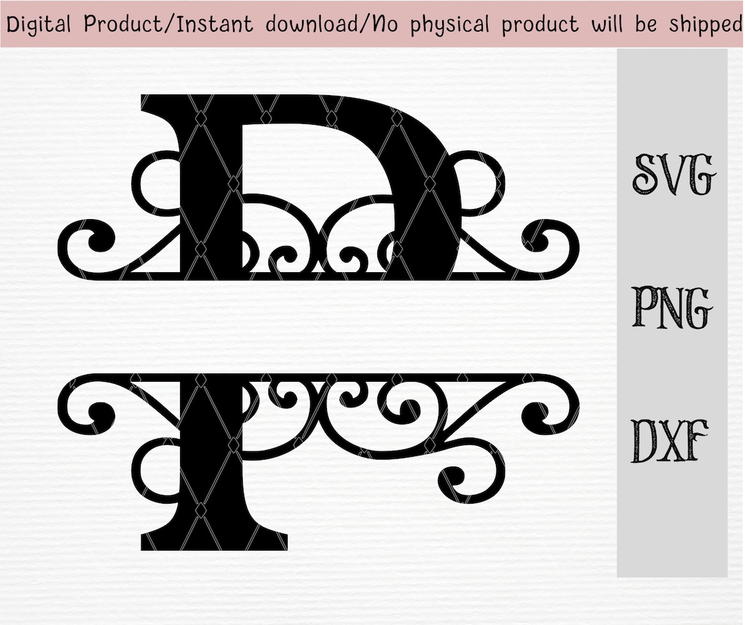 Split Capital Letter Monogram SVG/DXF/PNG Files/split Captital Letter P ...