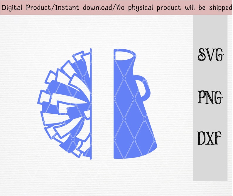 Split Pom Pom and Megaphone Svg/cheerleading Pom Pom - Etsy