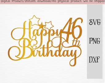 46th cake topper - Etsy.de