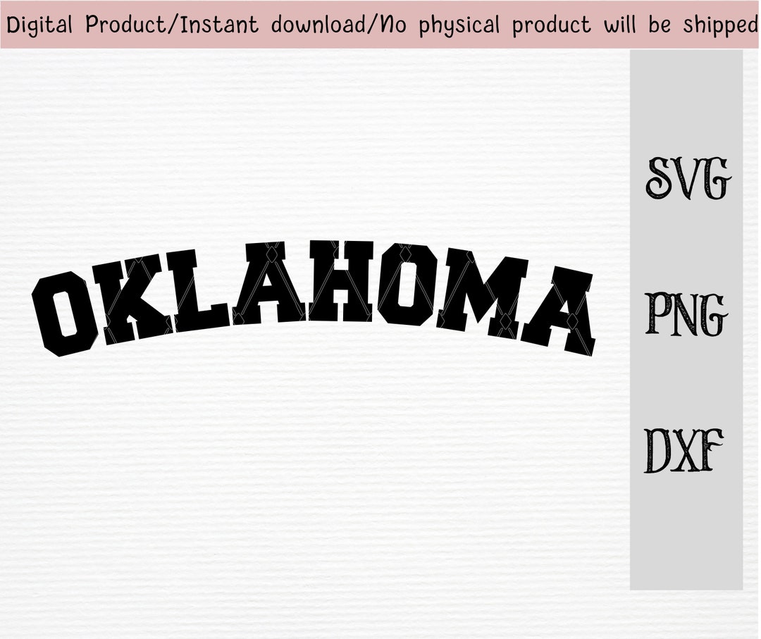 Oklahoma Svg/dxf/png Files/usa State Clipart/instant Download - Etsy