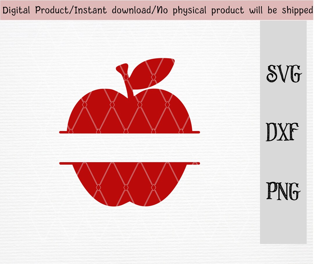 Red Split Apple SVG/PNG/DXF Files/ for Cricut/silhouette Machine/cut ...