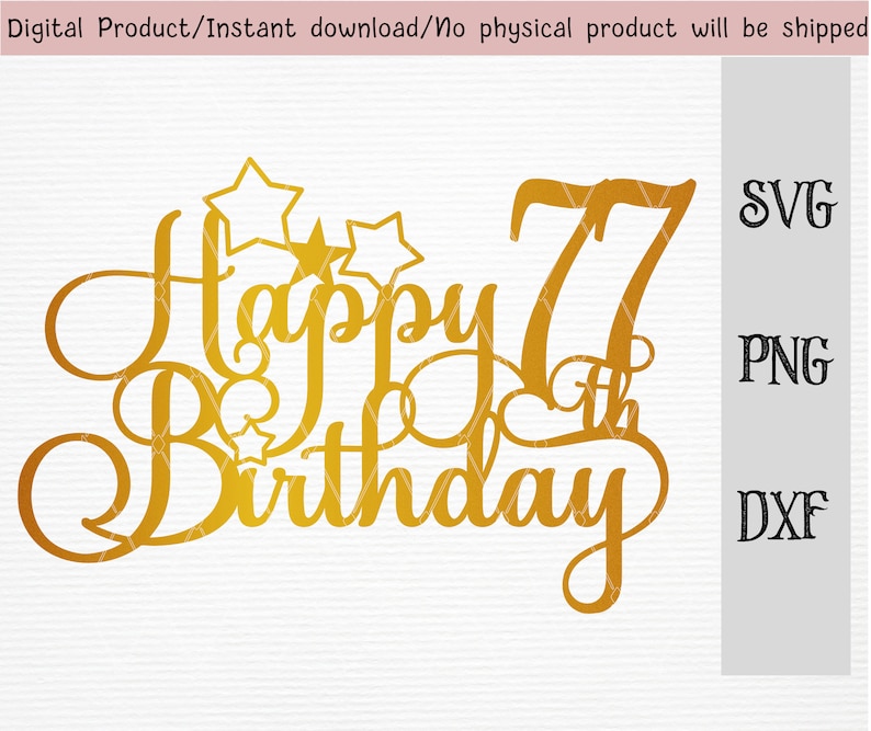 Happy 77th Birthday Cake Topper/birthday Cake Decoration - Etsy