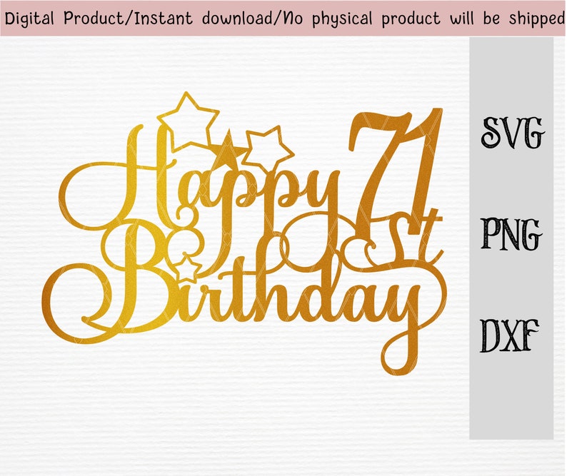 Happy 71st Birthday Cake Topper/birthday Cake Decoration - Etsy