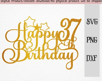 37th Birthday Cake Topper - Etsy