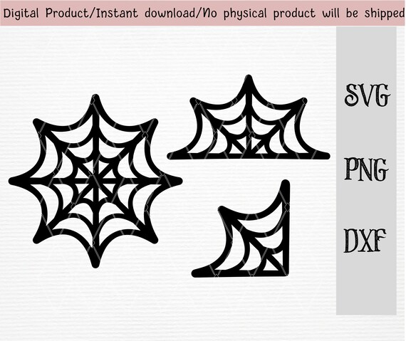 3 Spiderwebs Svg/png/dxf Files/silhouette Cricut File/template - Etsy