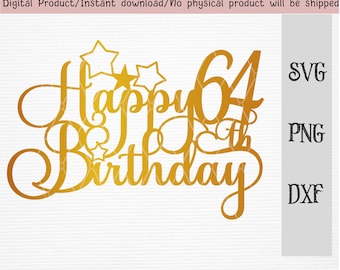 64th Cake Topper - Etsy UK