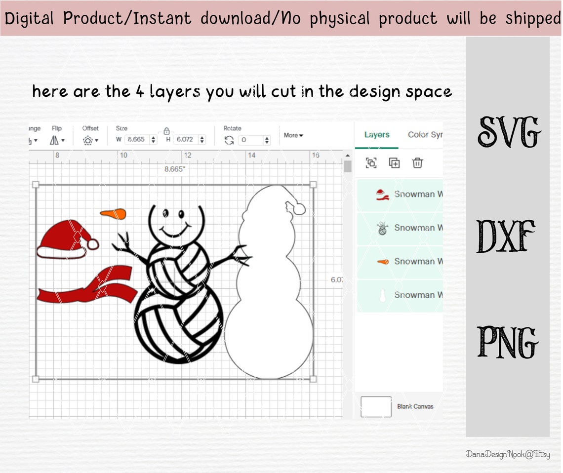 Volleyball Snowman With Christmas Hat and Scarf SVG/PNG/DXF Files/ for ...
