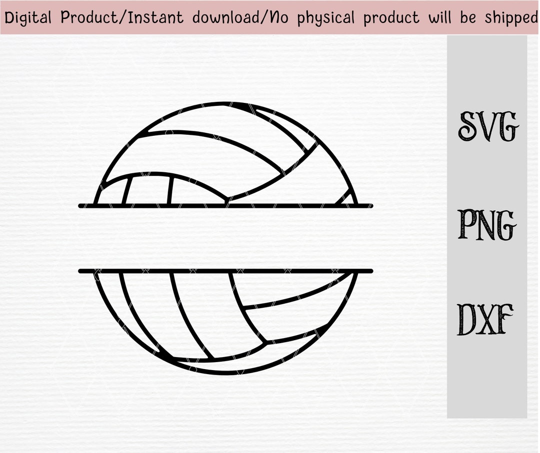 Split Line Drawing Volleyball SVG/PNG/DXF Files/ for Cricut/silhouette ...
