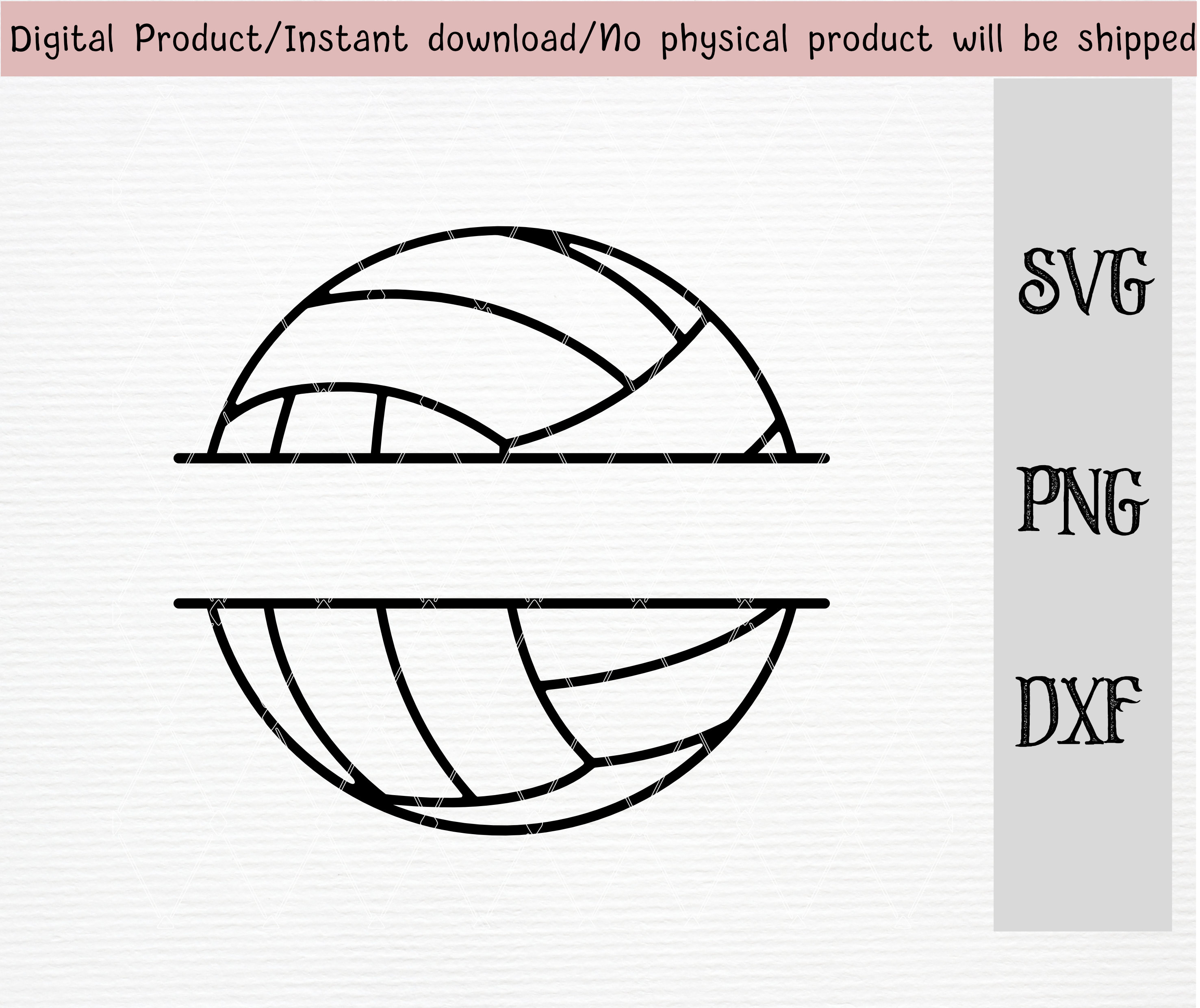 Split Line Drawing Volleyball SVG/PNG/DXF Files/ for - Etsy