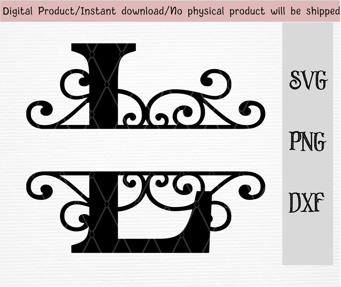 Split Capital Letter Monogram SVG/DXF/PNG Files/split Captital - Etsy