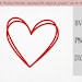 Simple Hand-drawn Heart Red/svg/png/dxf Files/for Cricut/silhouette ...