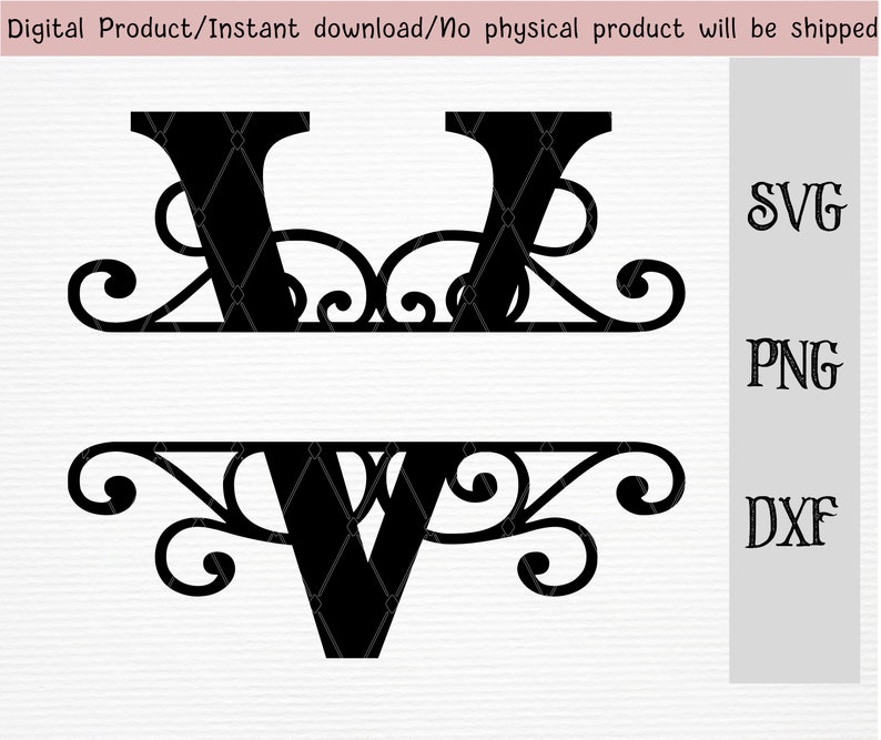 Split Capital Letter Monogram SVG/DXF/PNG Files/split Captital - Etsy