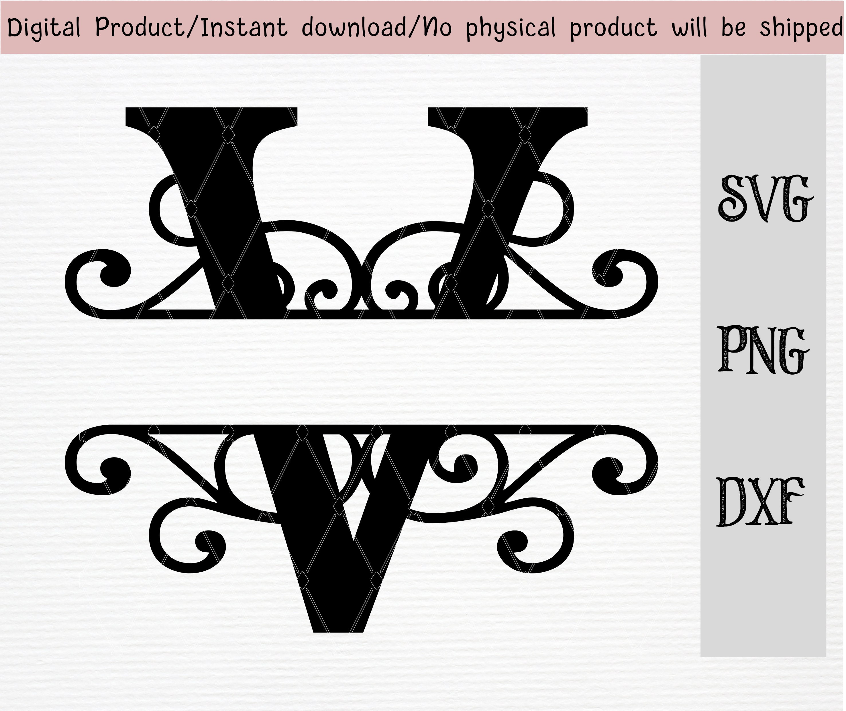Split Capital Letter Monogram SVG/DXF/PNG Files/split Captital - Etsy