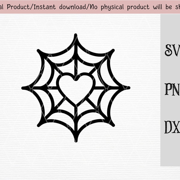 Heart Spiderweb Clipart - Etsy