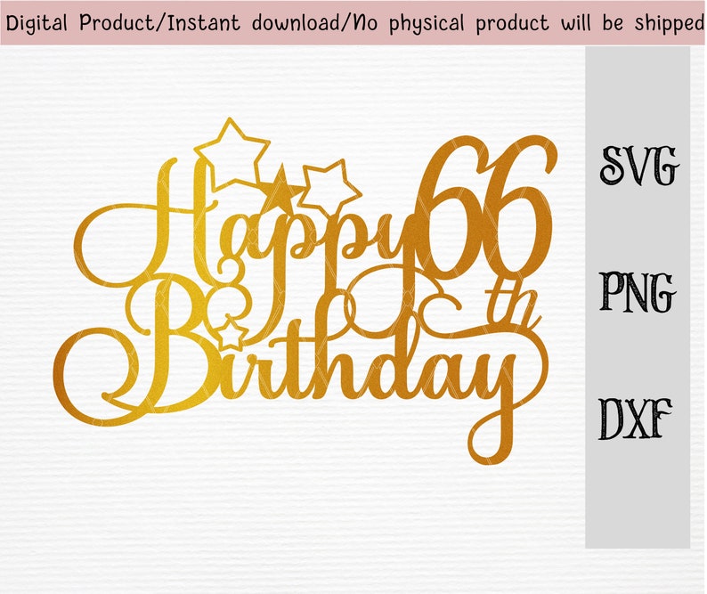 Happy 66th Birthday Cake Topper/birthday Cake Decoration - Etsy