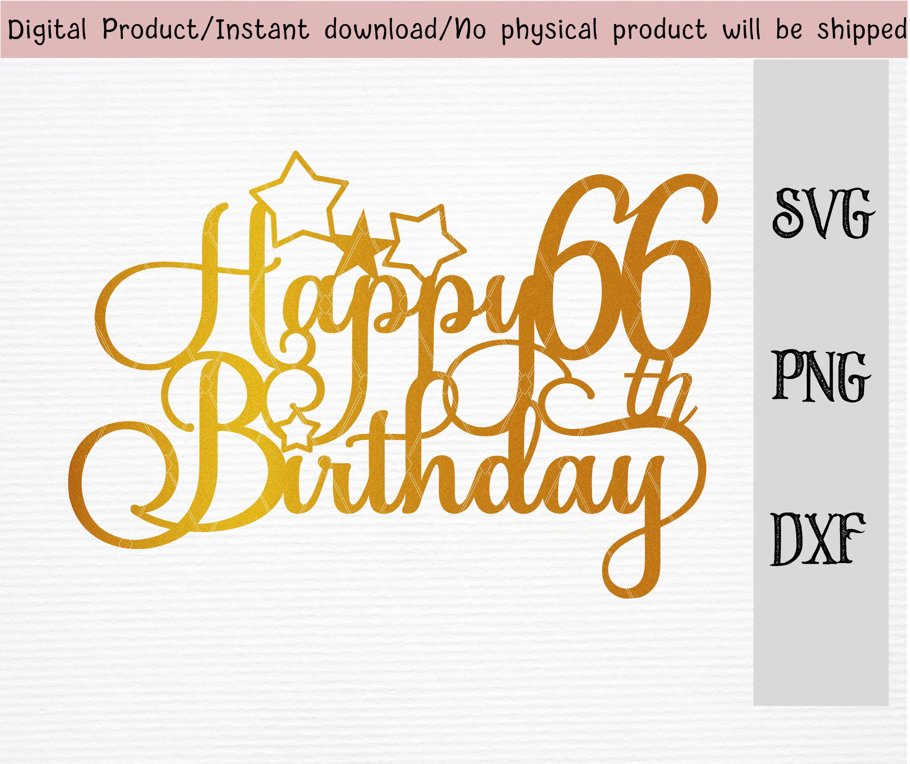 Happy 66th Birthday Cake Topper/birthday Cake Decoration - Etsy