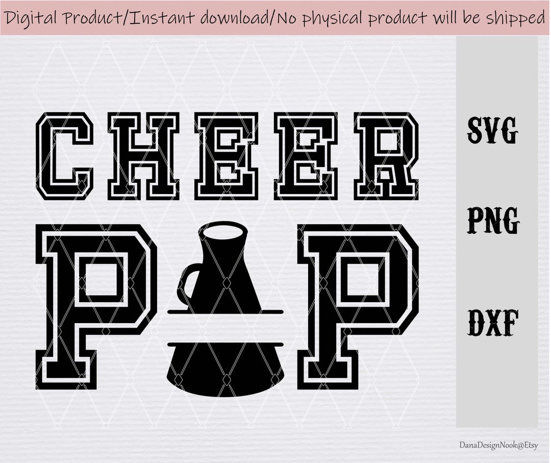 Cheer Pop With Split Megaphone SVG/PNG/DXF Files/ for Cricut/silhouette ...